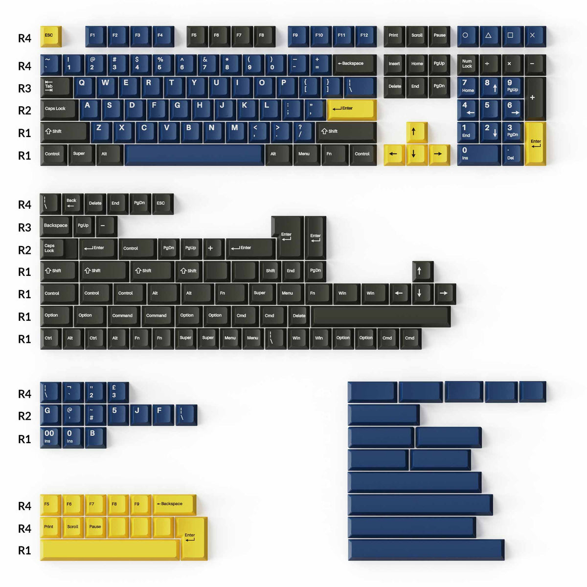 Cherry Profile Double - Shot PBT Full Set Keycaps - Royal – Keychron ...